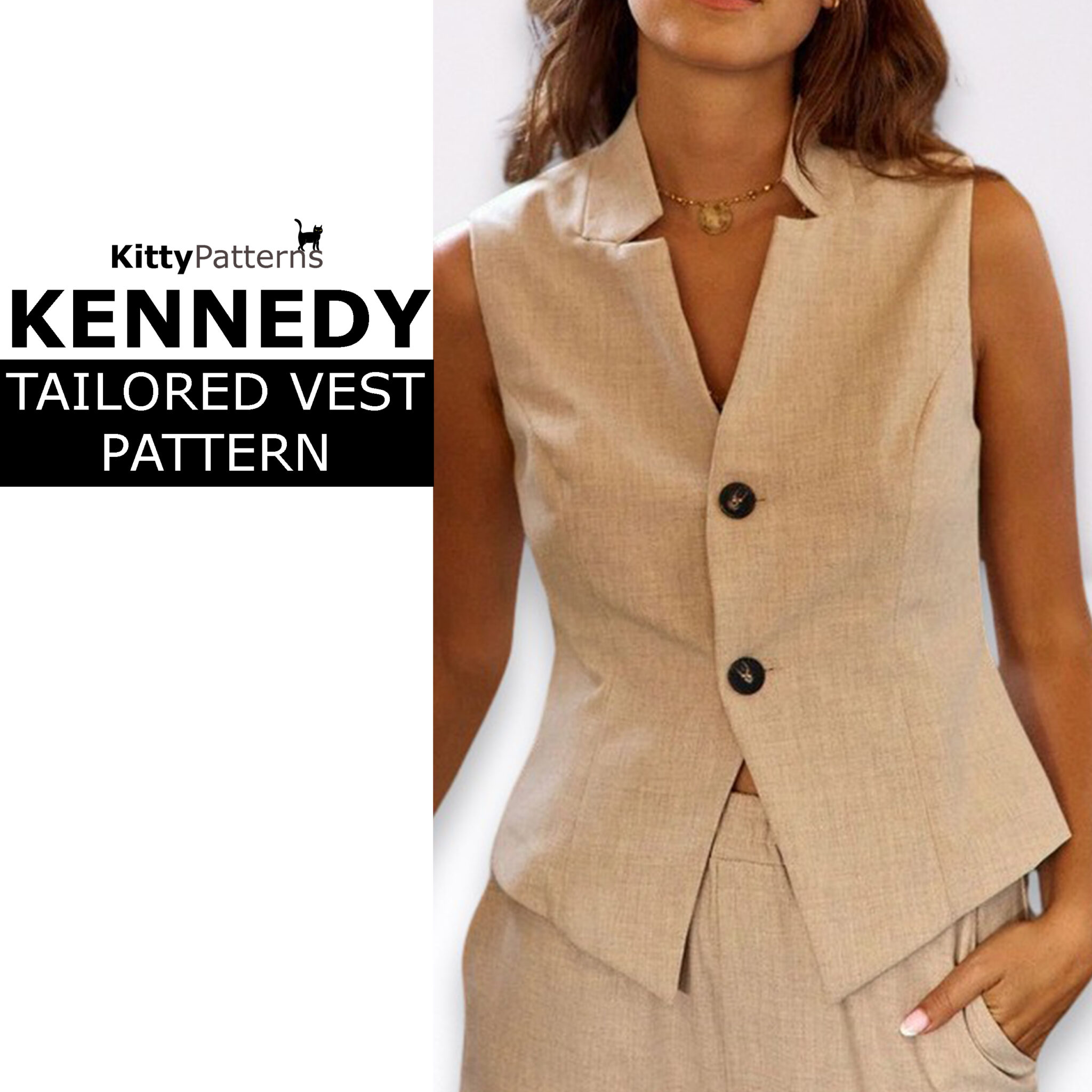 KENNEDY – Tailored Vest Pattern – KittyPatterns