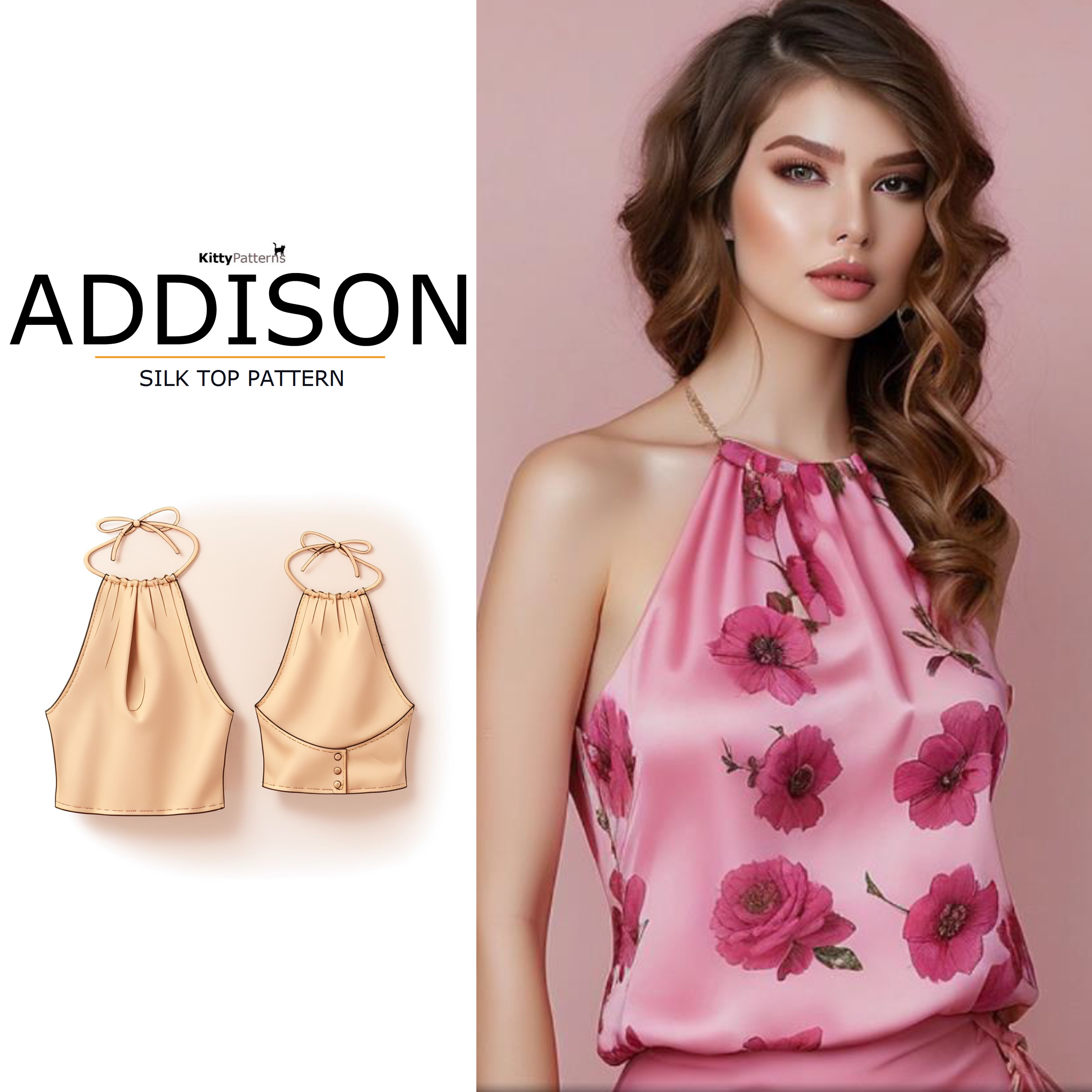 ADDISON – Silk Top Pattern – KittyPatterns