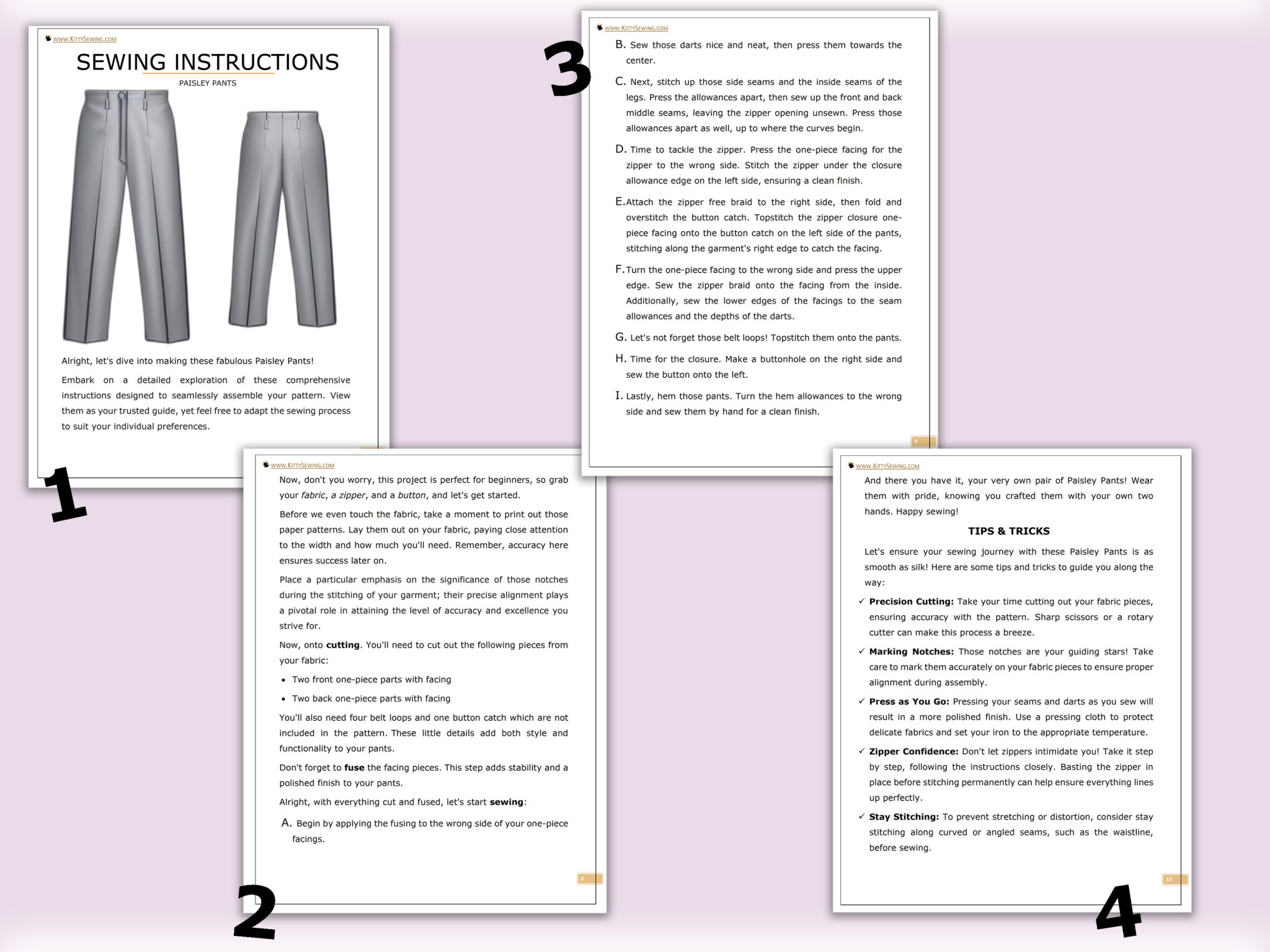 PAISLEY – Trouser Pattern – KittyPatterns