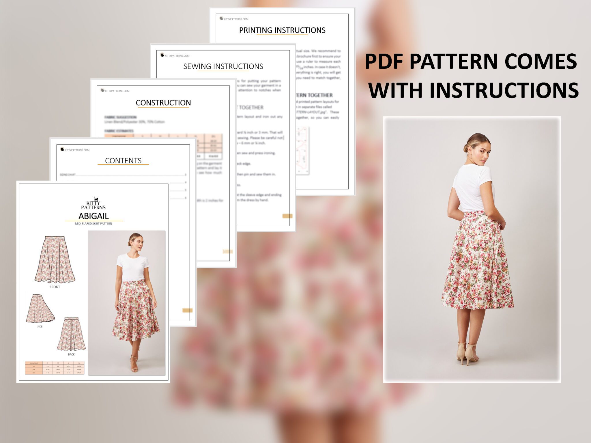 ABIGAIL – Flared Skirt Pattern – KittyPatterns