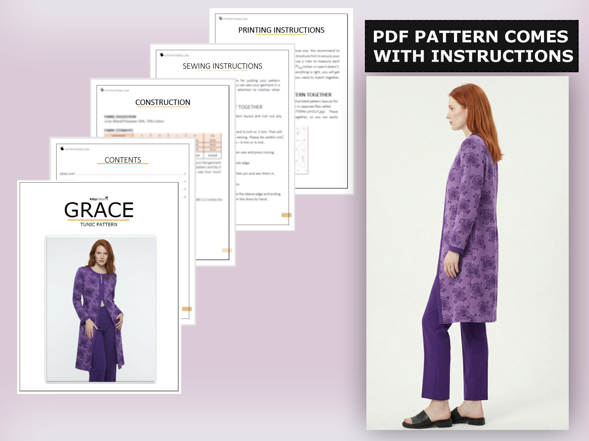 GRACE – Tunic Sewing Pattern – KittyPatterns