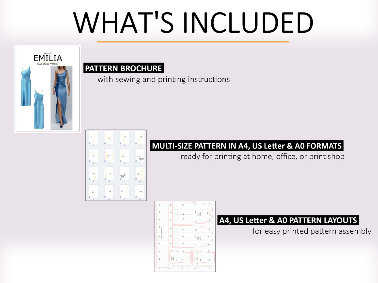 EMILIA – Blue Dress Pattern – KittyPatterns