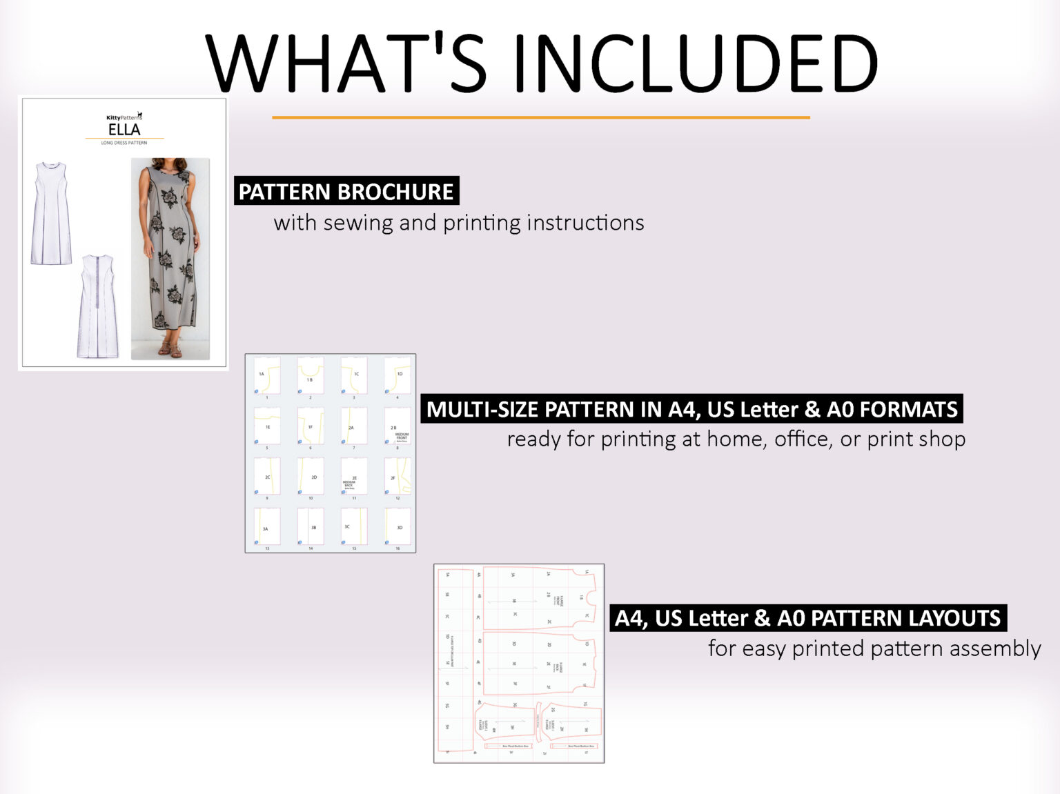 ELLA – Long Dress Pattern – KittyPatterns