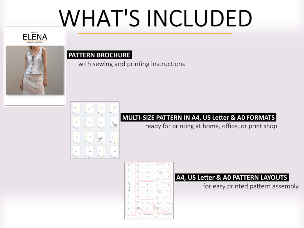 ELENA – Button Front Blouse Pattern – KittyPatterns